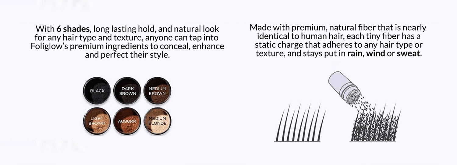 FoliGlow | Natural Hair Fiber Powder & Accessories for Thicker hair
